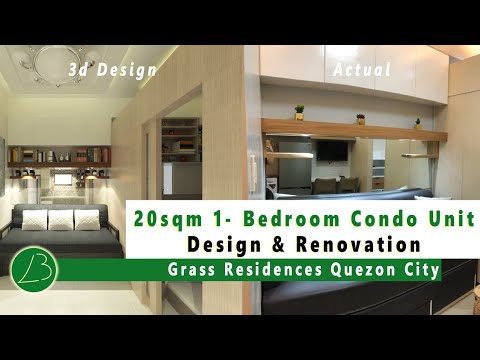 20sqm 1- Bedroom Interior Design & Fit-out Walkthrough in (SMDC) Grass ...