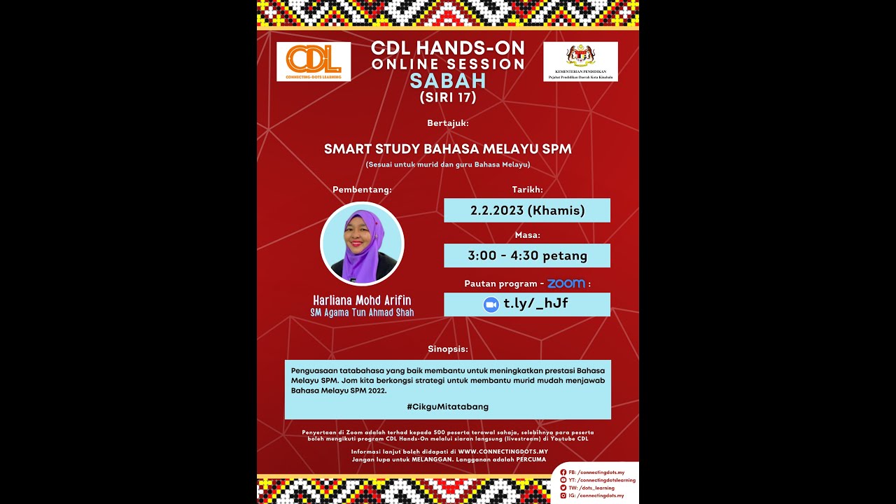 CDL Hands-On Online Session Sabah (Siri 17) — Smart Study Bahasa Melayu ...
