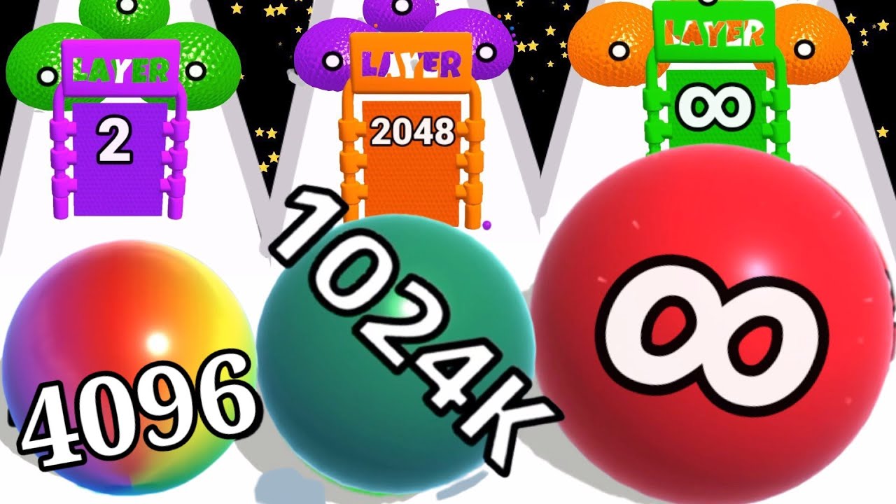 Ball Ball run 2048 ♾️ vs push harder blocks 2048 ASMR Gameplay part 24 ...