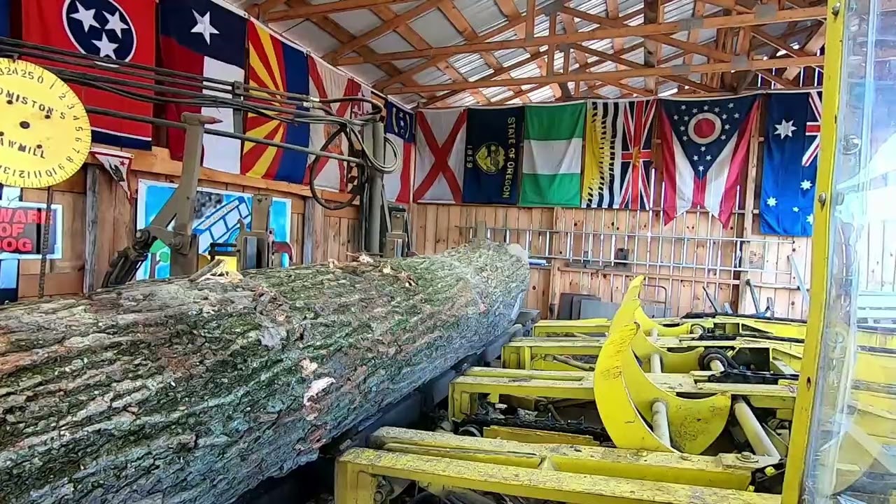 sawing clear red oak for trailer decking # 302 - YouTube