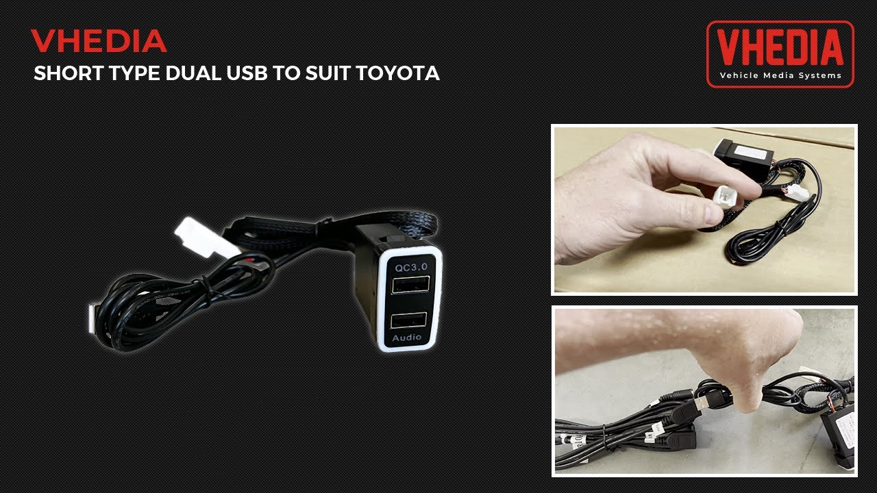 Toyota Tall Panel USB Plug Dual QC and Audio - YouTube