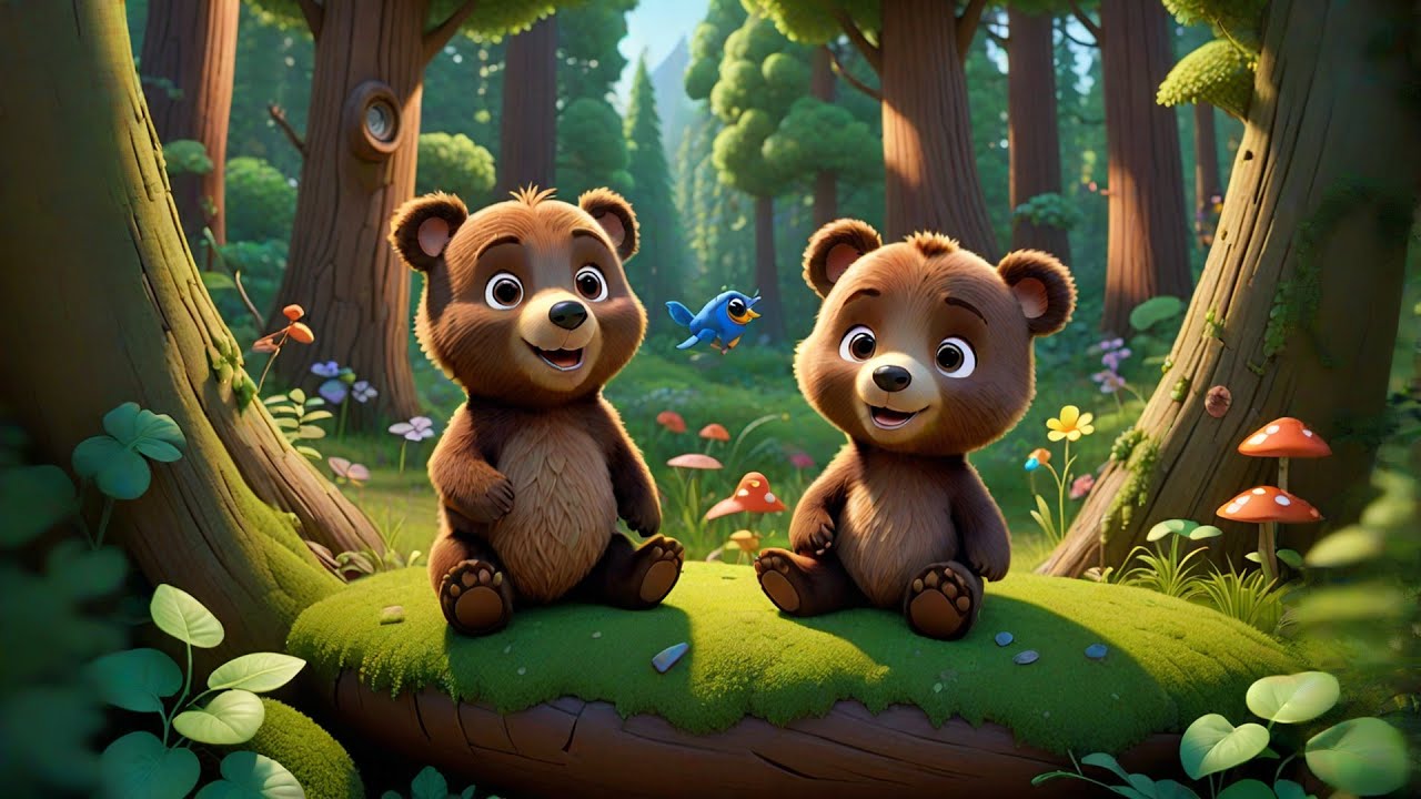 Two Baby Bears Jump on the Bed | Fun Action Song for Kids | Nursery ...