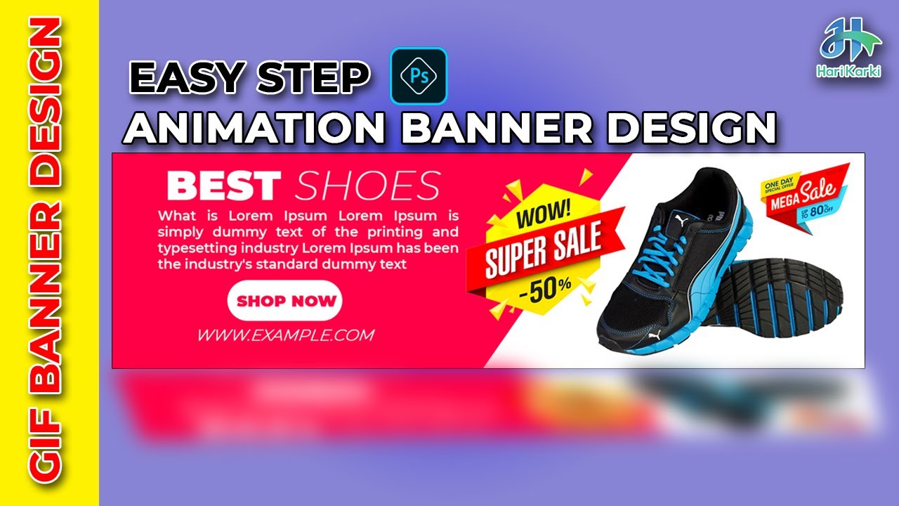 Making Animated GIF Banner Design | Simple step | Photoshop CS6 - YouTube