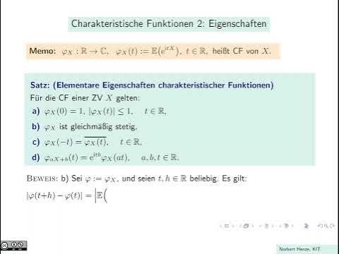 Charakteristische Funktionen 2: Eigenschaften - YouTube