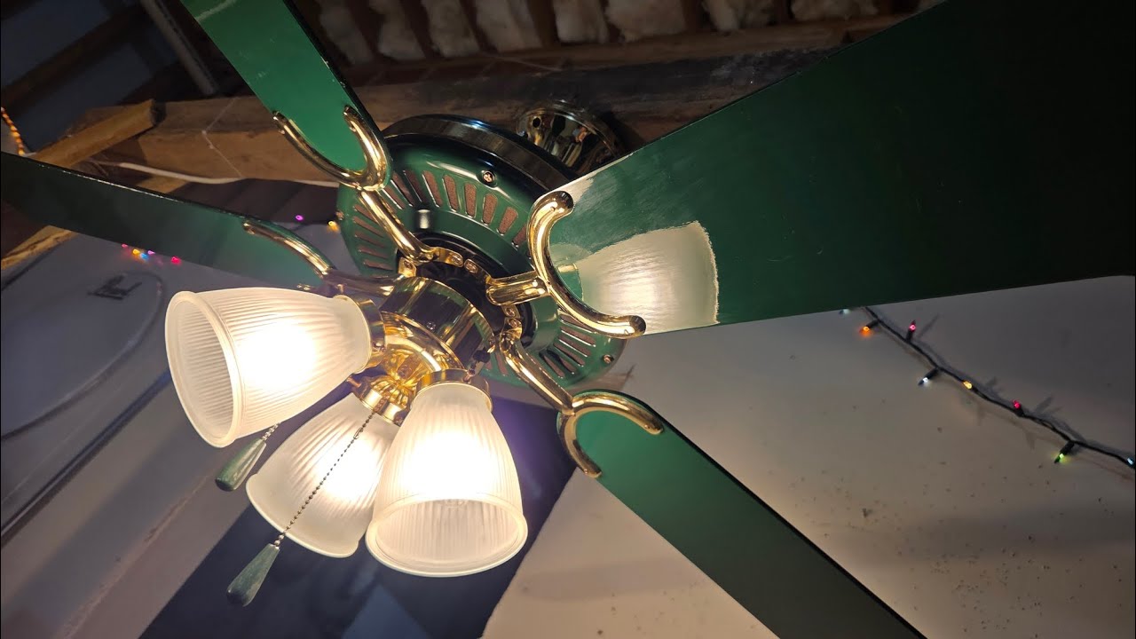 Hampton Bay St. Vincent II 52" Ceiling Fan in Green and Brass (2025 ...