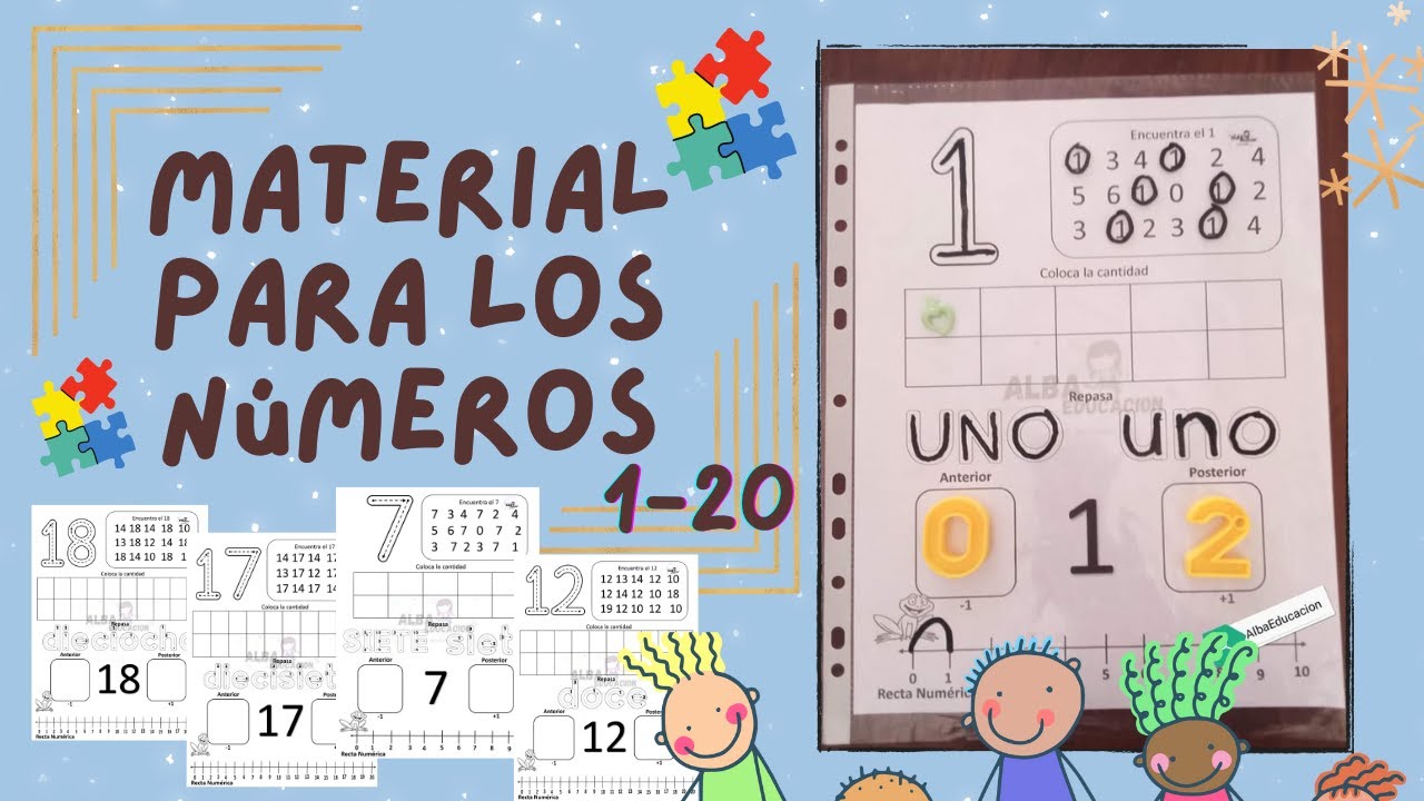 material para trabajar con los números 1-20(material gratuito) - YouTube