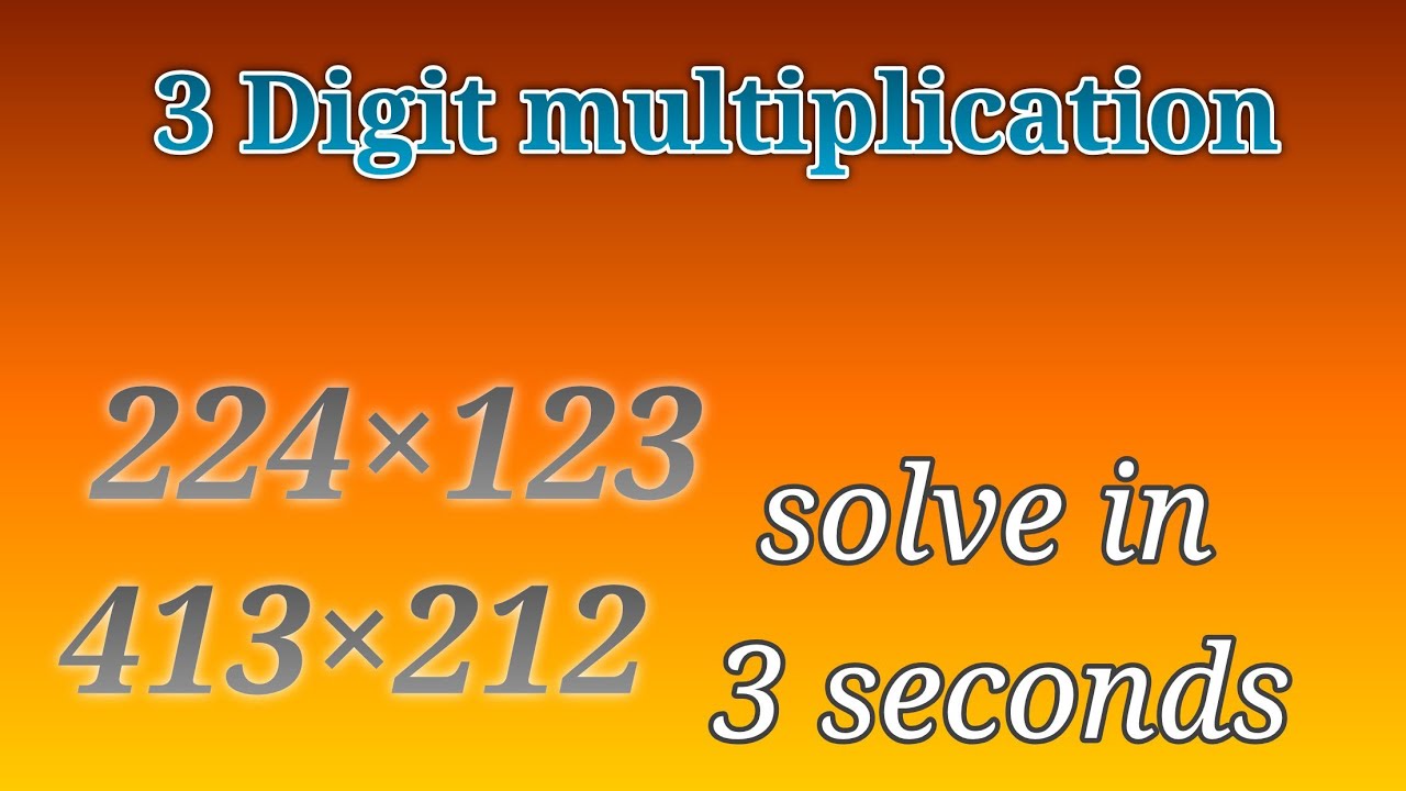 3 Digit Multiplication || multiplication tricks|| Multiplication short ...