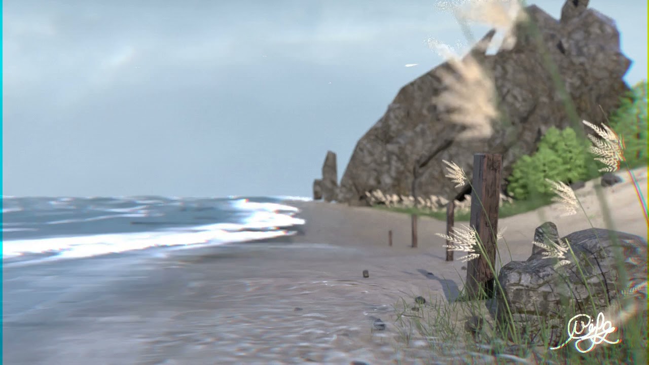 beach-3d render in blender 2.9 cycles - YouTube