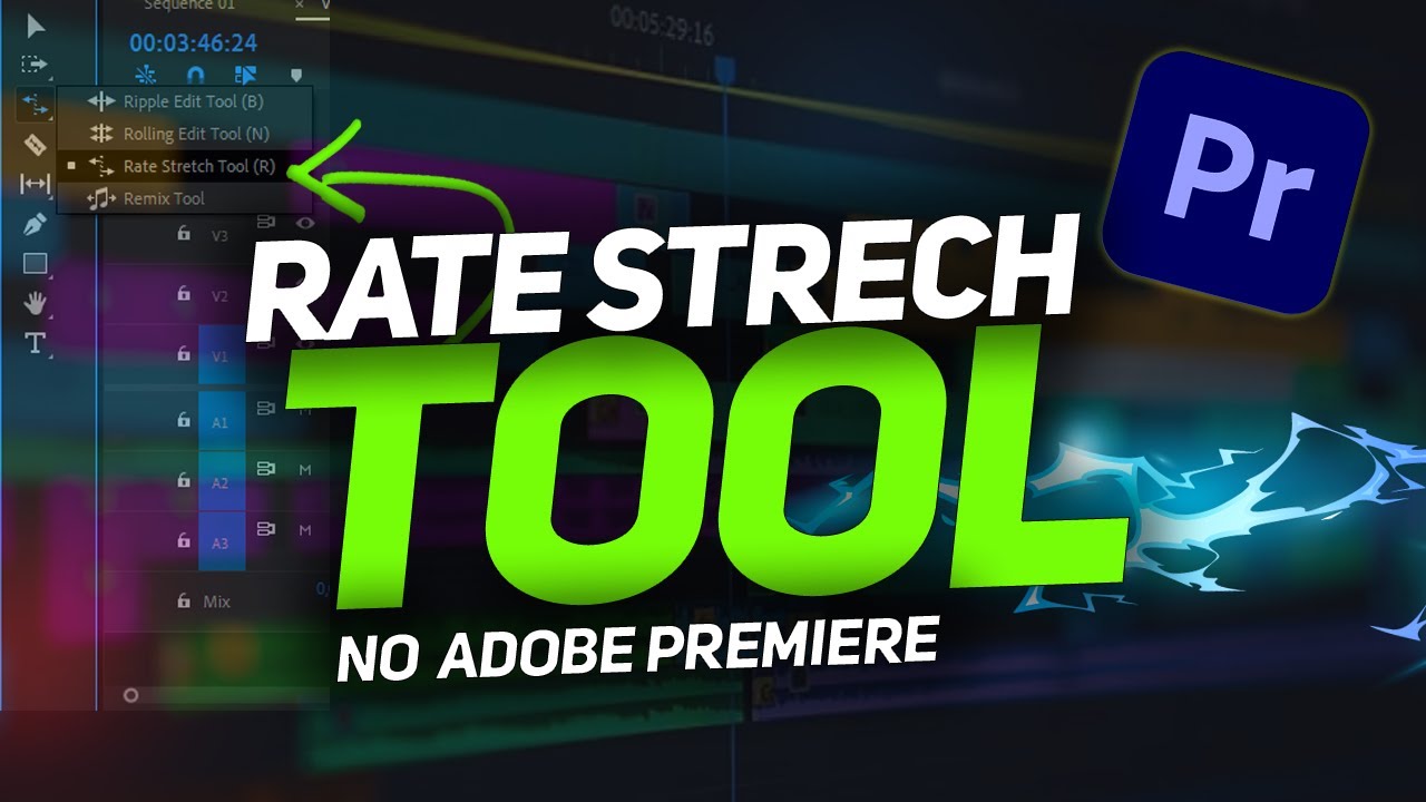 Como Usar a Ferramenta Rate Stretch Tool no Adobe Premiere 2024 - YouTube