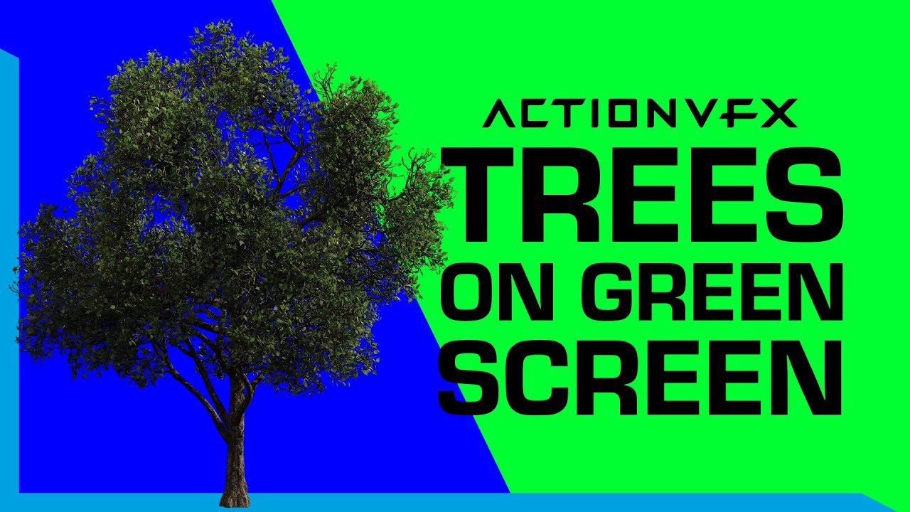 Free Green Screen Tree Effects - 8 Trees on Blue Background | ActionVFX ...
