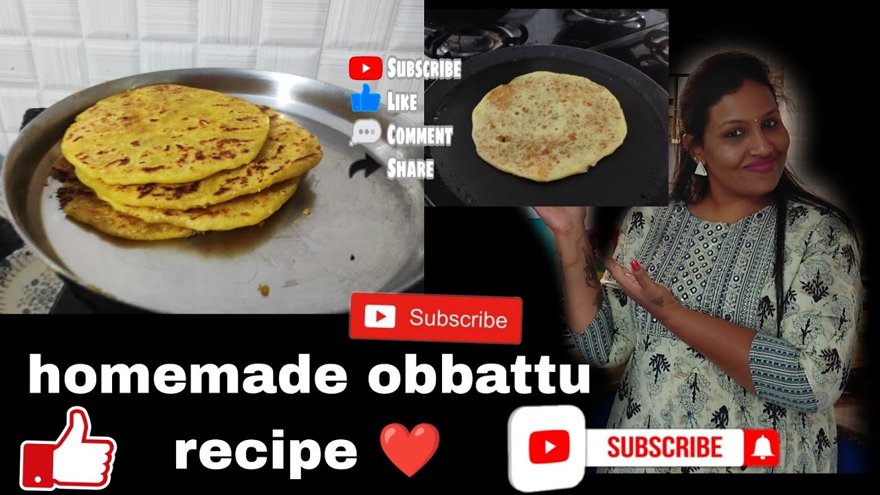 how to make homemade obbattu recipe by sheela's kitchen ️#trending # ...