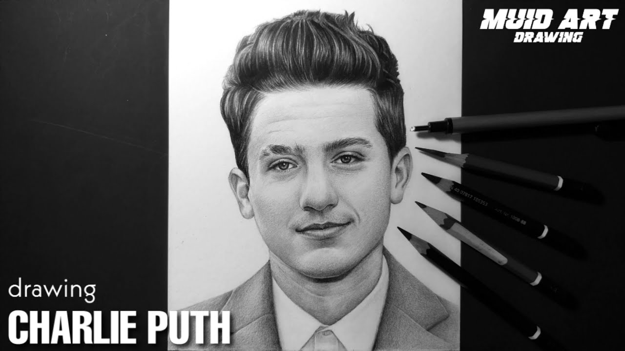 Drawing CHARLIE PUTH with graphite pencil - Speed Drawing - YouTube