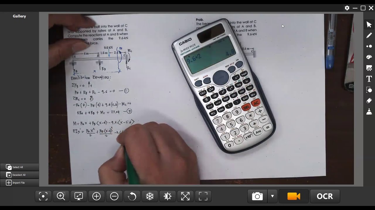 STATICALLY INDETERMINATE BEAMS W/ 2 REDUNDANT REACTION COMPONENTS - YouTube