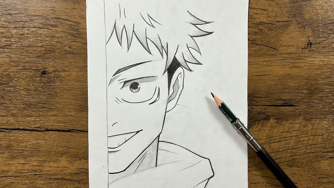 How to draw itadori step-by-step - YouTube