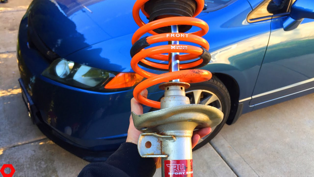 Im Lowering the Civic! (Truehart Sport Shocks / Megan Racing Lowering ...