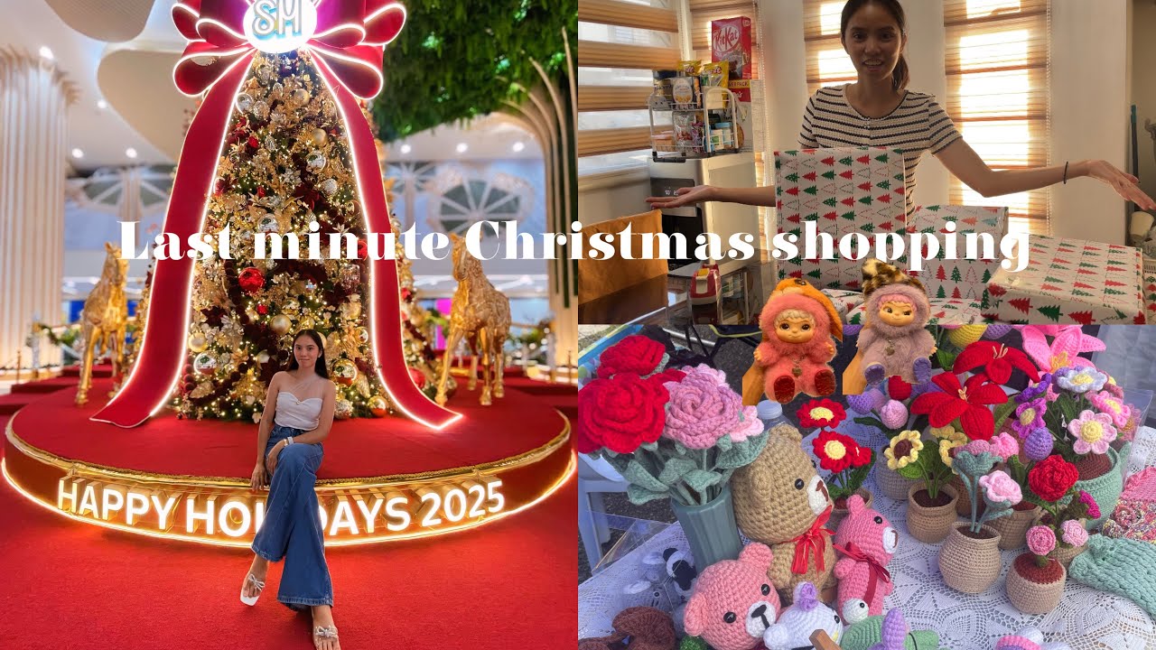 LAST MINUTE CHRISTMAS SHOPPING 🛍️ gift wrapping , giving strangers ...