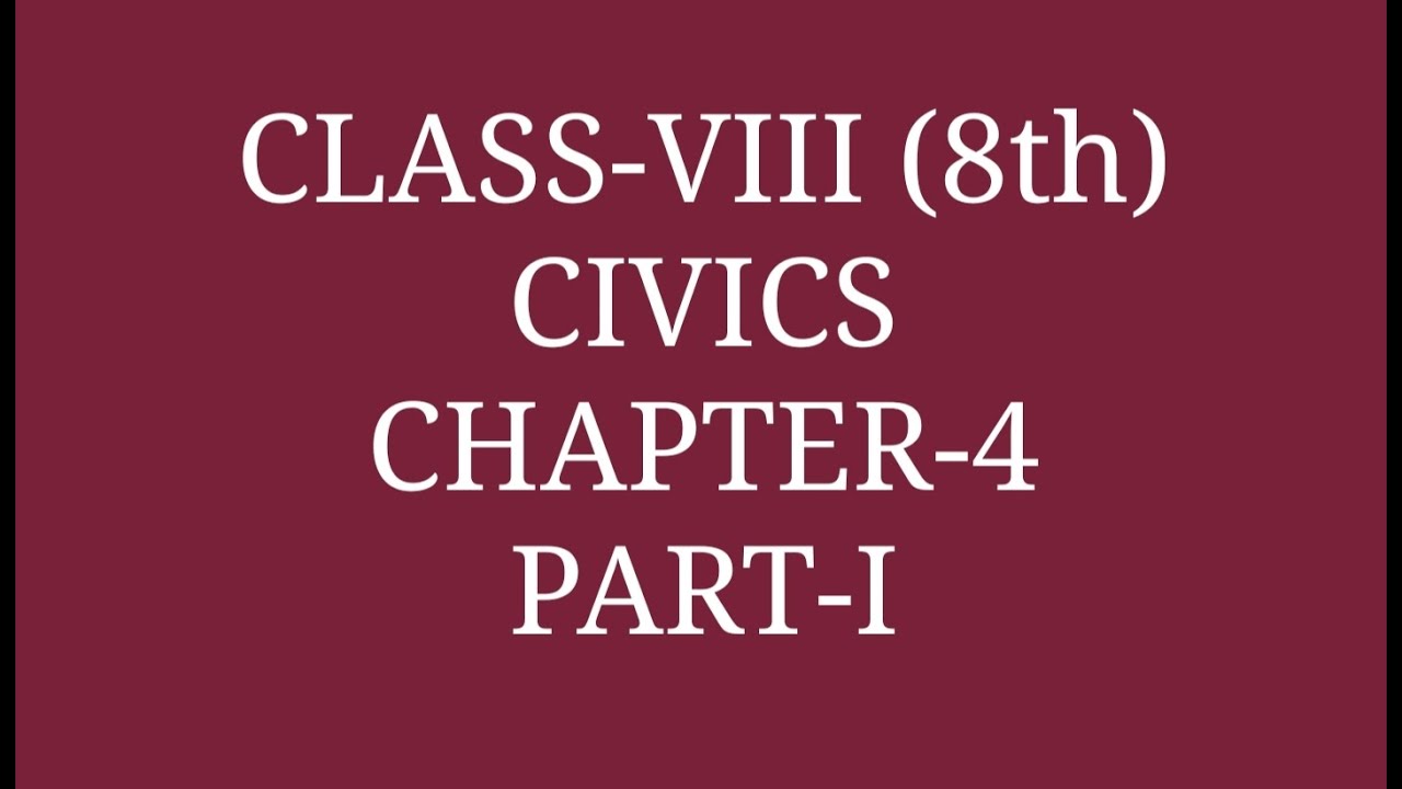 Class 8th Civics Chapter-4 "Understanding Laws" (Part-I). - YouTube