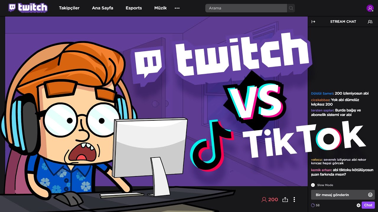 TikTok Fenomeni Twitch Yayını Açarsa! | TİKTOK VS TWİTCH | ANİMASYON ...