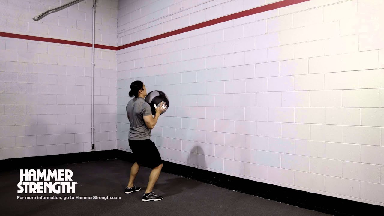 Wall Ball Exercise: Chest Press - YouTube