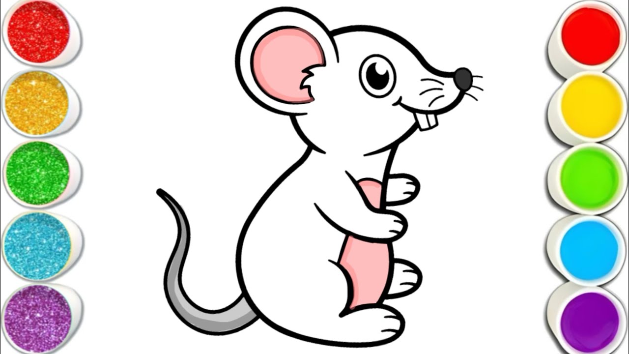 Cute Baby Rat 🐀 Drawing Colouring & Painting for Kids & Toddlers | How ...
