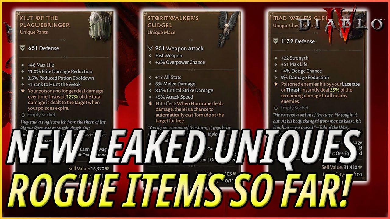 Ranged Rogues Could be META?! | Reviewing Newly Leaked Uniques for ...
