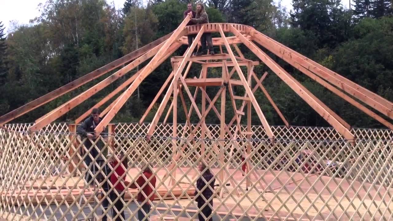 Yurt Construction Continued - YouTube