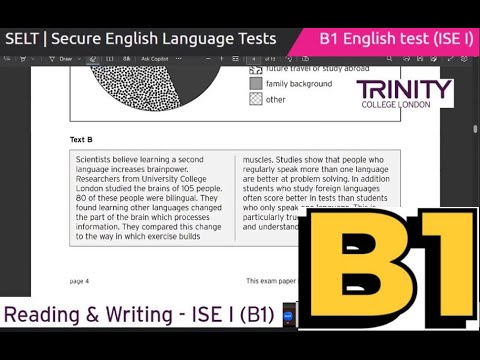 Trinity College London - ISE I (B1) Integrated Reading & Writing ...
