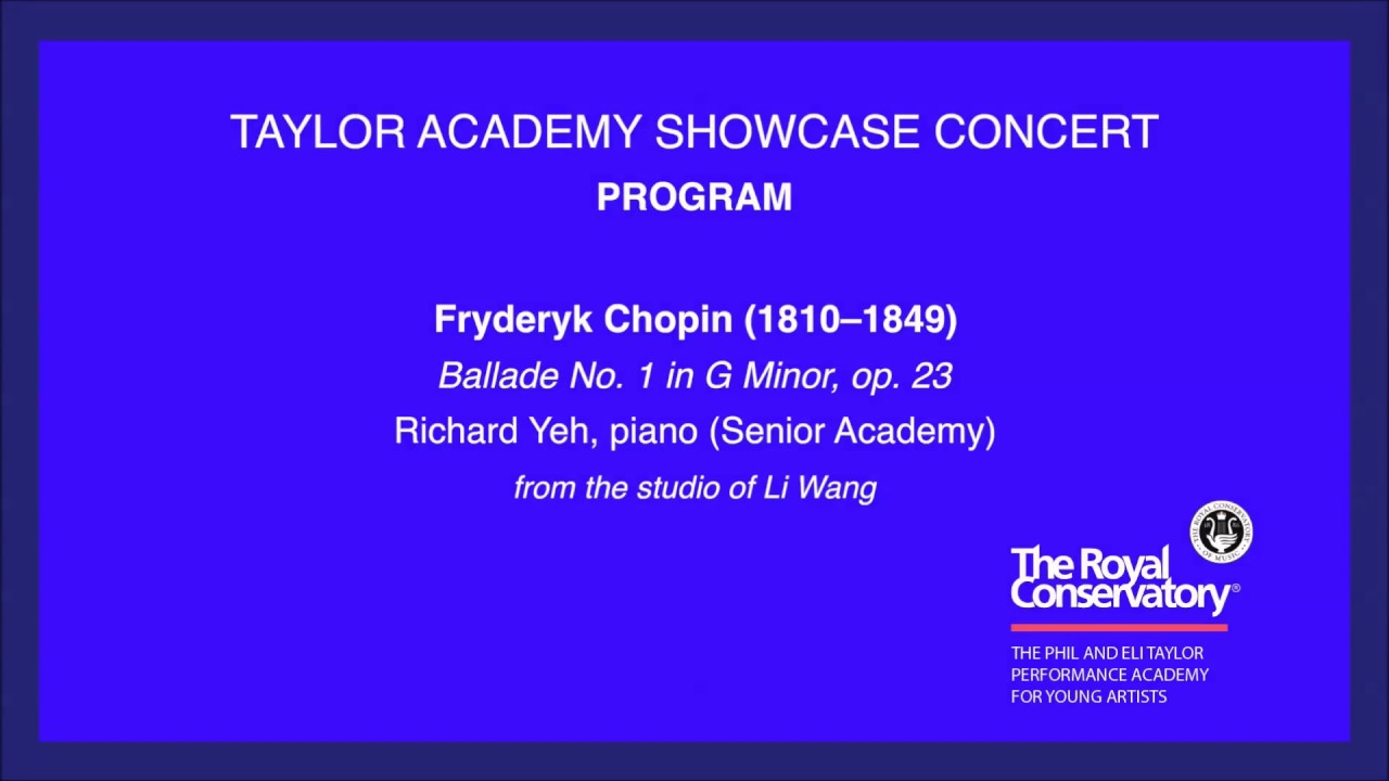 Richard Yeh - Ballade No. 1 in G Minor, op. 23 - Fryderyk Chopin - YouTube