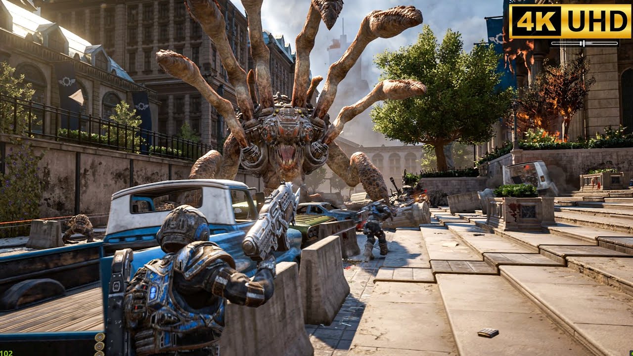 Attack by Big Crab (Alien) | Gears of War 4 | Realistic 4K 60FPS Ultra ...