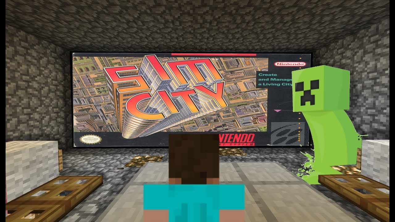 Minecraft - Steve Plays Sim City - SNES Retro Wednesday! - YouTube
