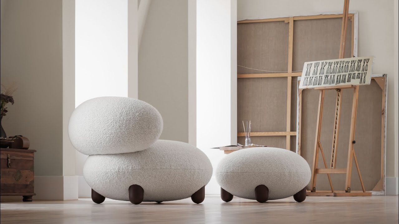 Flock lounge chair and ottoman by NOOM | Minimal furniture design for ...