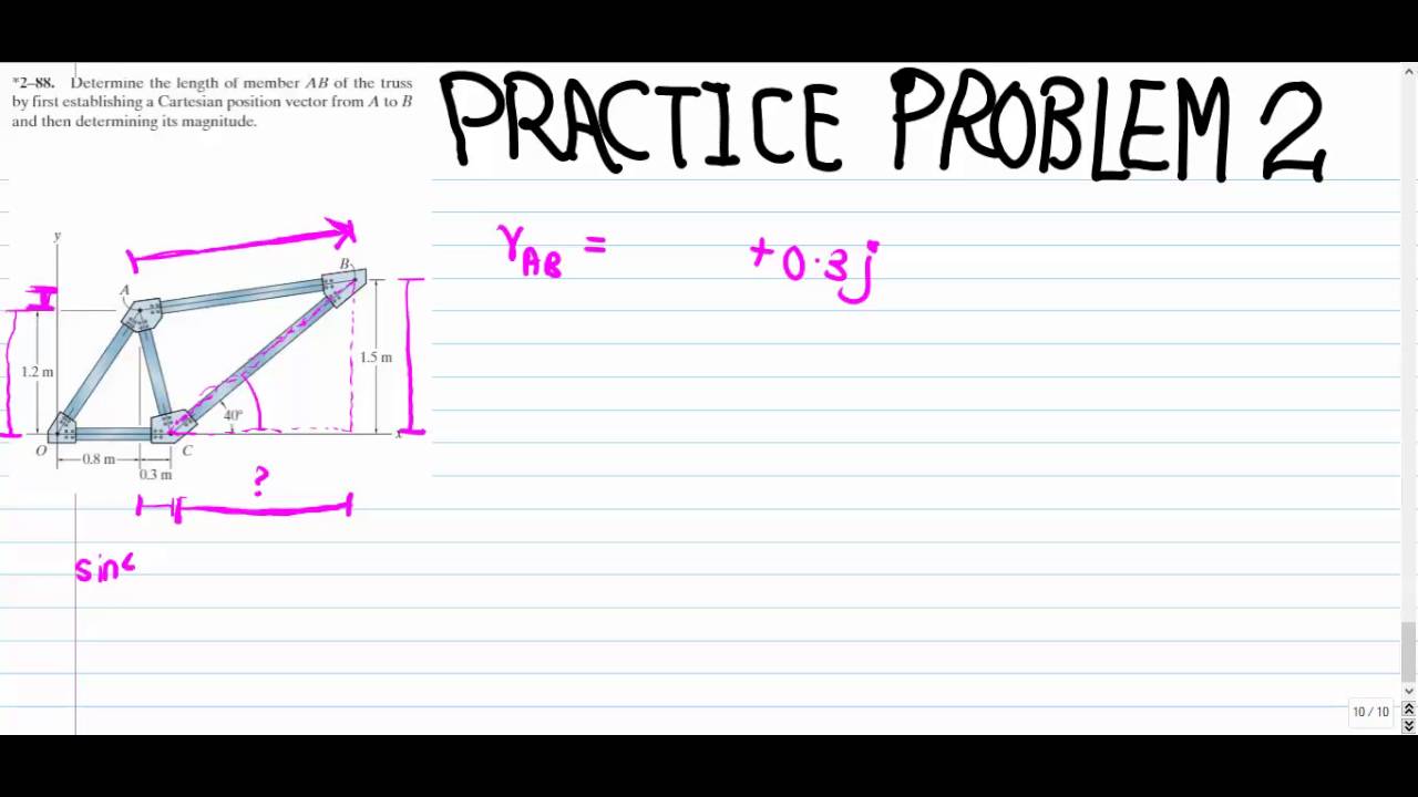 Force Vectors Practice Problem 2 - YouTube