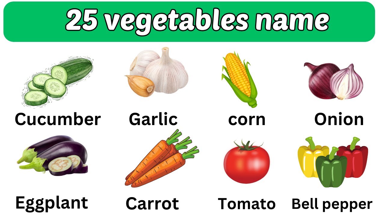 25 vegetables name in English | vegetables vocabulary with picture ...