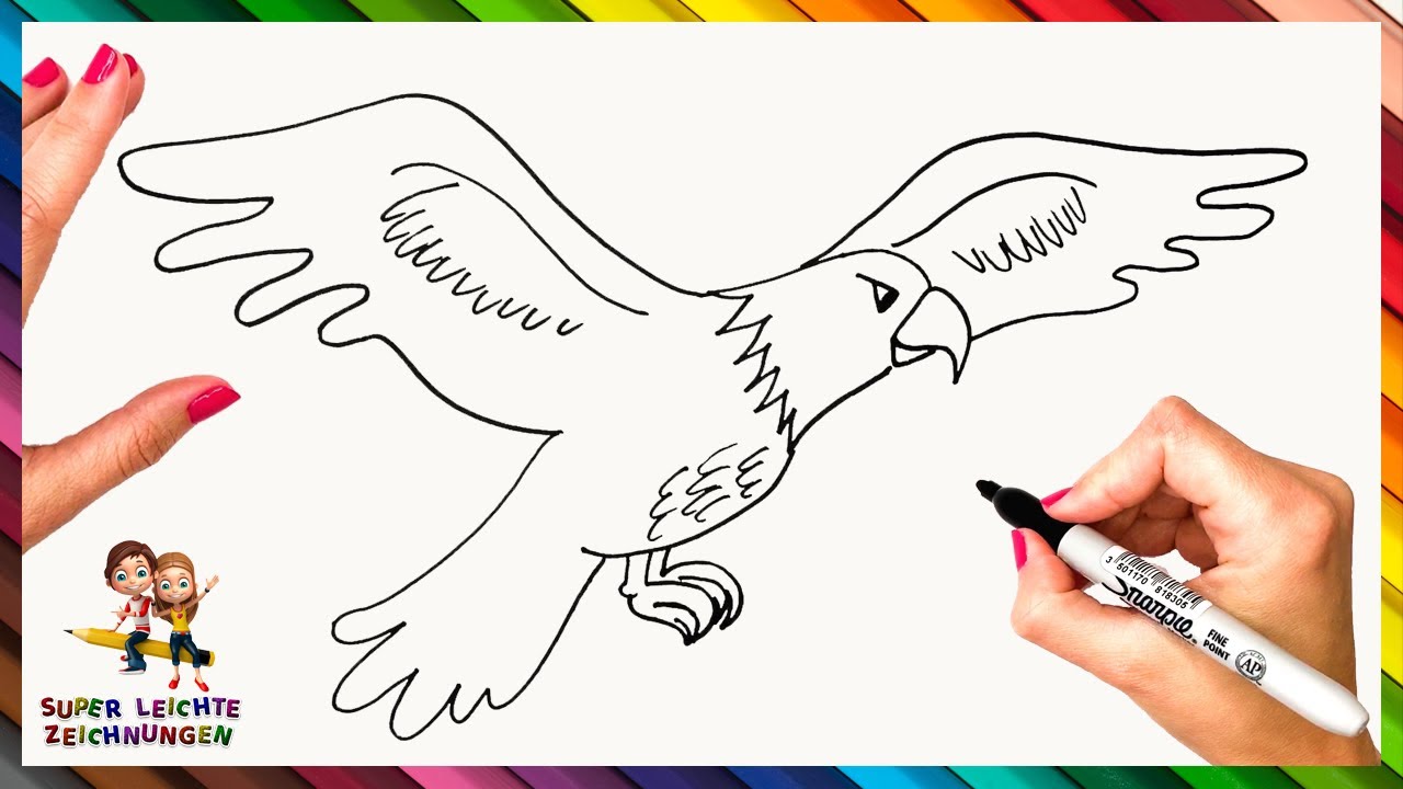 Wie Man Einen Adler Zeichnet Schritt Für Schritt 🦅 Adler Zeichnen ...