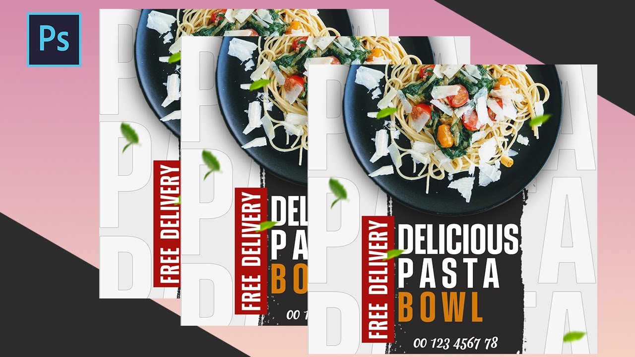 Fast Food (Pasta) Poster Design in Photoshop | Social Media Post | FREE ...