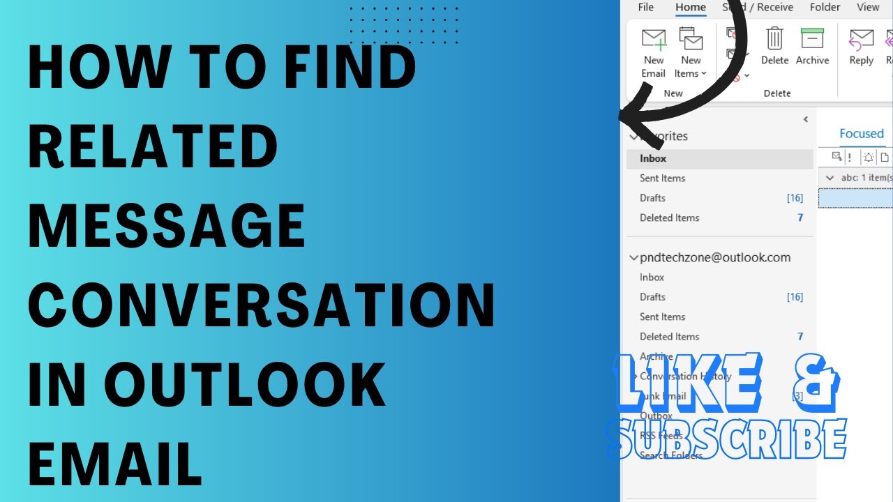 How To Find Related Message Conversation In Outlook Email - YouTube