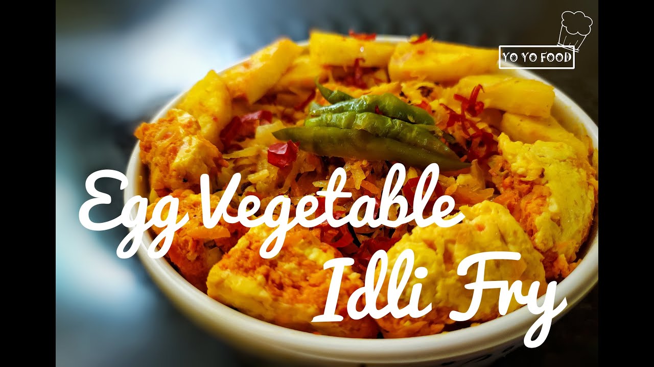 Egg vegetable idli fry | How to make egg idli | Instant morning ...