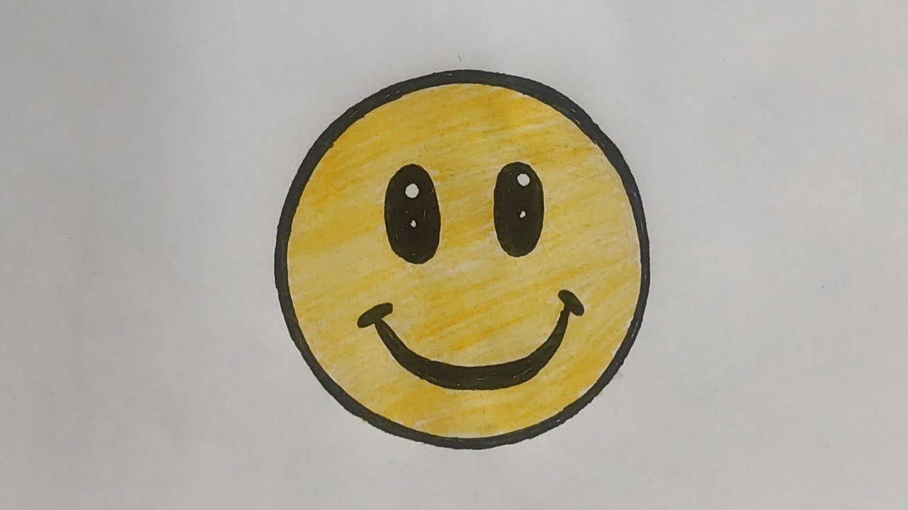 How to draw a smiley || Easy smiley drawing for beginners - YouTube