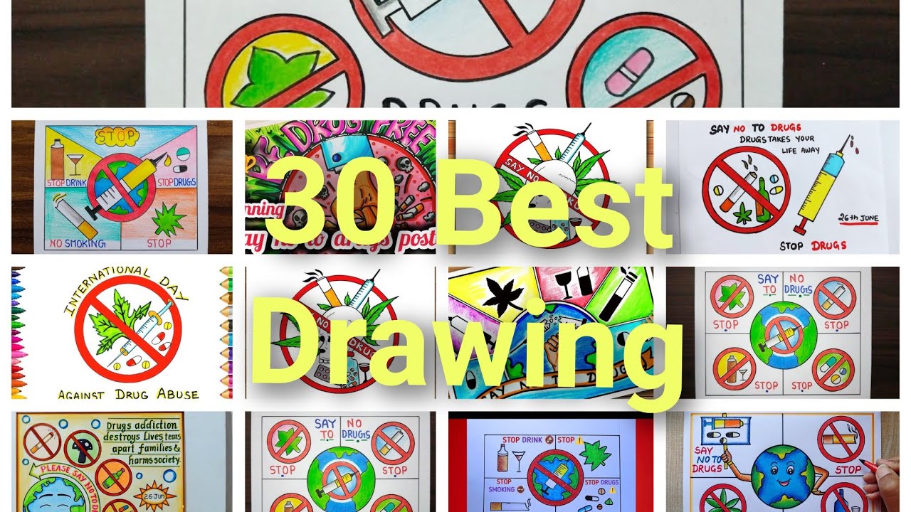 Say No To drugs poster drawing ideas|Drug abuse Awareness|International ...