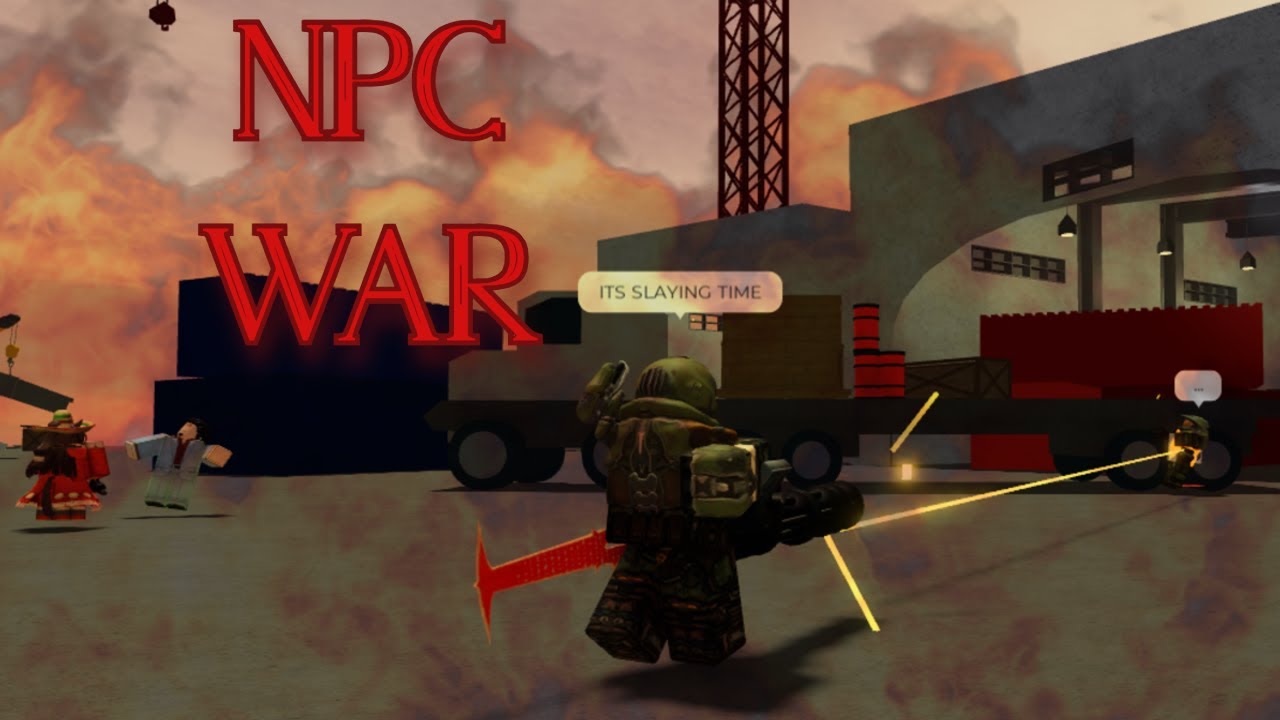 awesome roblox npc war!! - YouTube