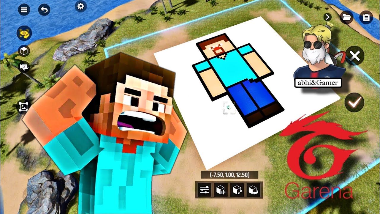 Drawing of minecraft characters steve in free fire craft land mood ...
