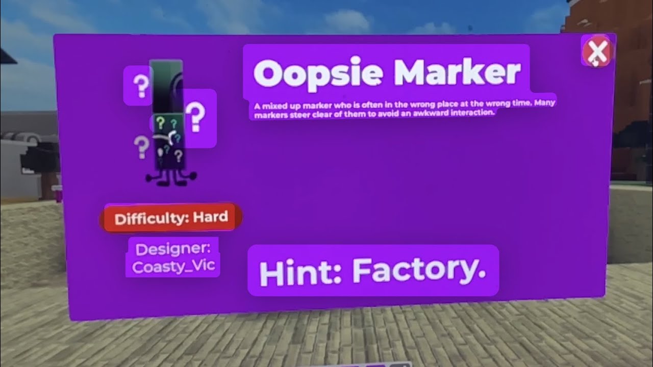 How to get ‘Oopsie’ Marker in Roblox Find the Markers. - YouTube