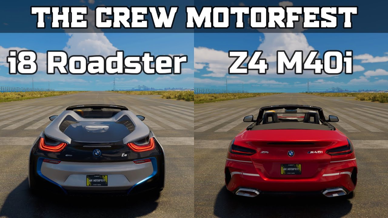 The Crew Motorfest - BMW i8 Roadster vs BMW Z4 M40i - Drag Race - YouTube