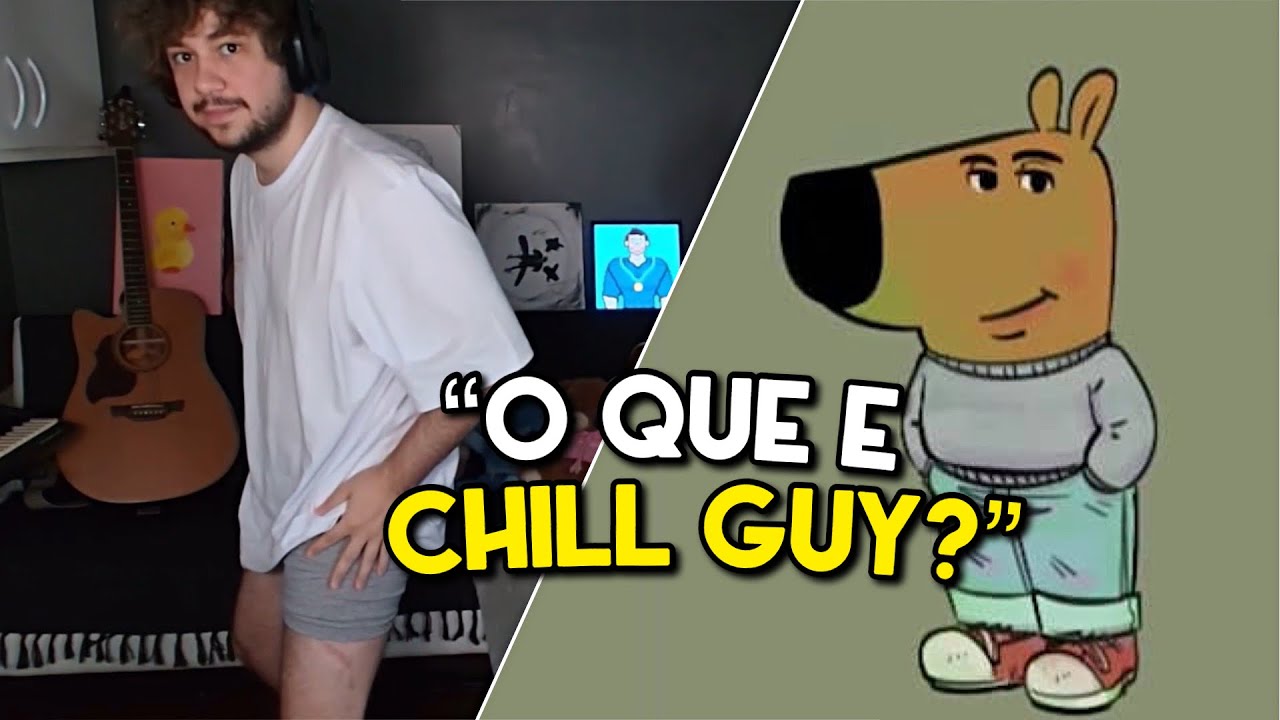 BRINO DESCOBRE O QUE É CHILL GUY EM LIVE KKKK - YouTube