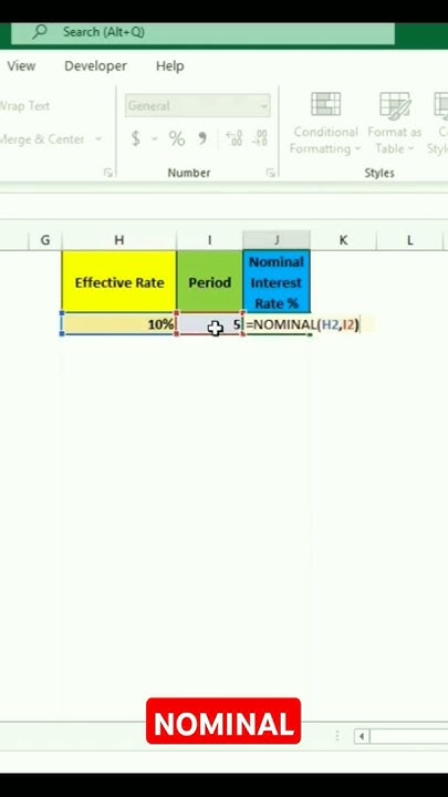 Nominal Function Excel Excelshortcuts Exceltips Trending Exceltech Youtubeshorts