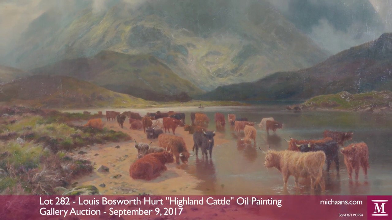 Louis Bosworth Hurt "Highland Cattle" Oil Painting at Michaan's ...