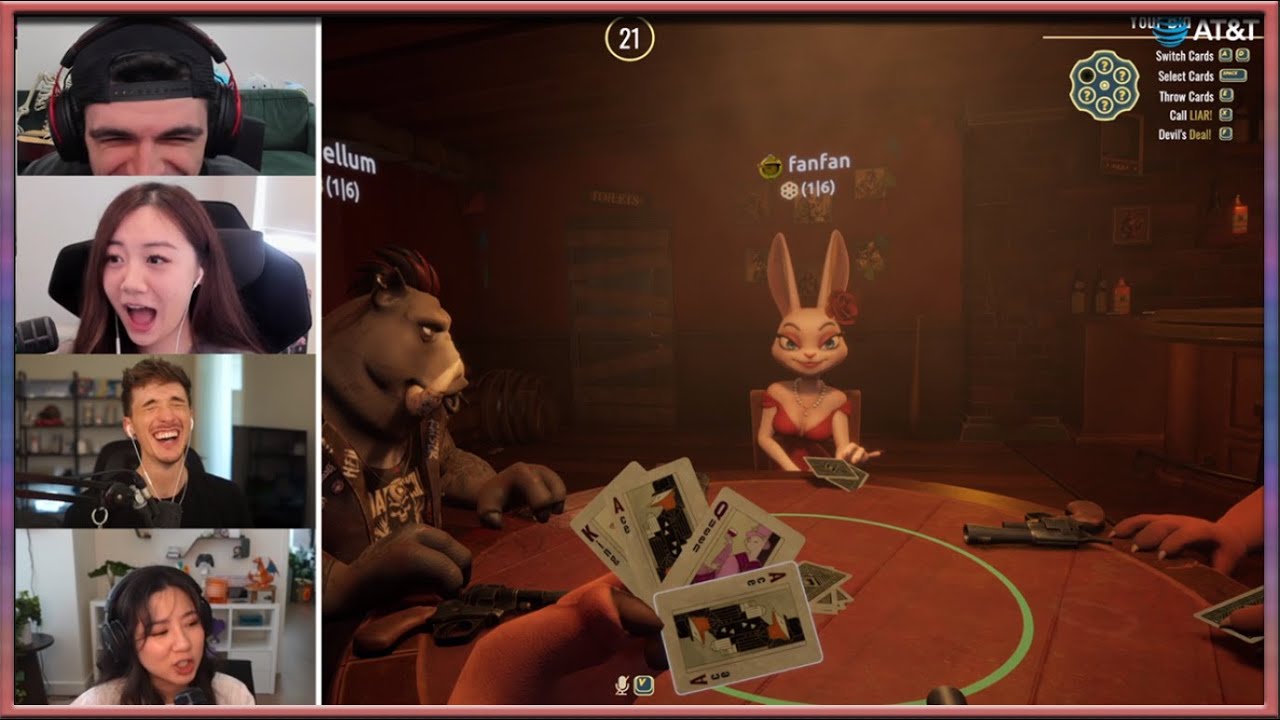 Fuslie, Fanfan, Foolish & Ellum Plays The Latest Liar's Bar Mode - YouTube