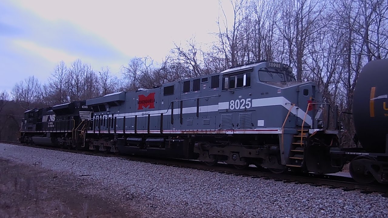 NS Train 272 with Heritage Unit 8025 Trailing - YouTube