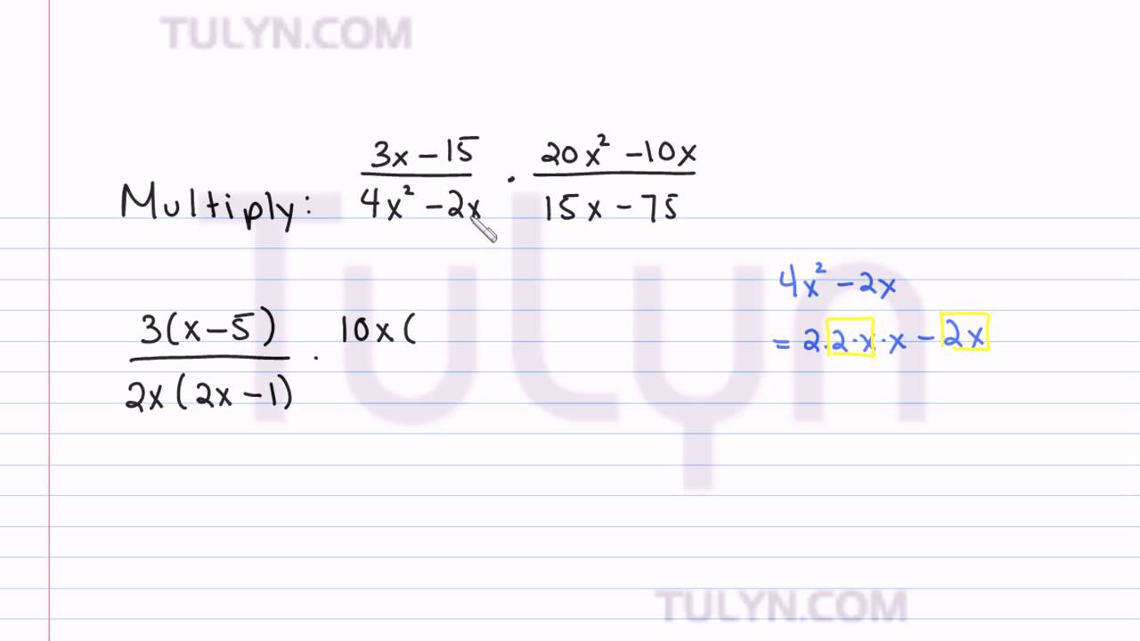 multiplying rational expressions 4 - YouTube