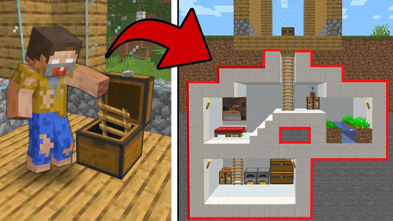 I Hid In My Friend's Secret Base In Minecraft! - YouTube